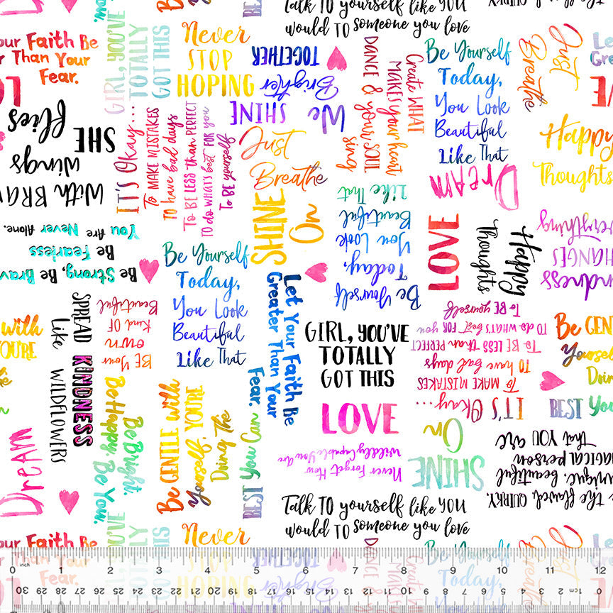 Shine On - Self-Love, Multi (Half Yard Cut) - by Jennifer Lambein with – Mx Domestic