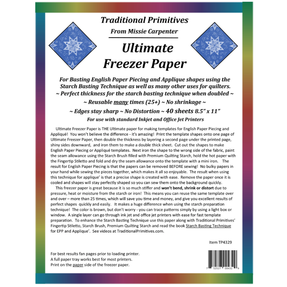 Ultimate Freezer Paper 40 Sheets- Perfect for Foundation Paper Piecing ...