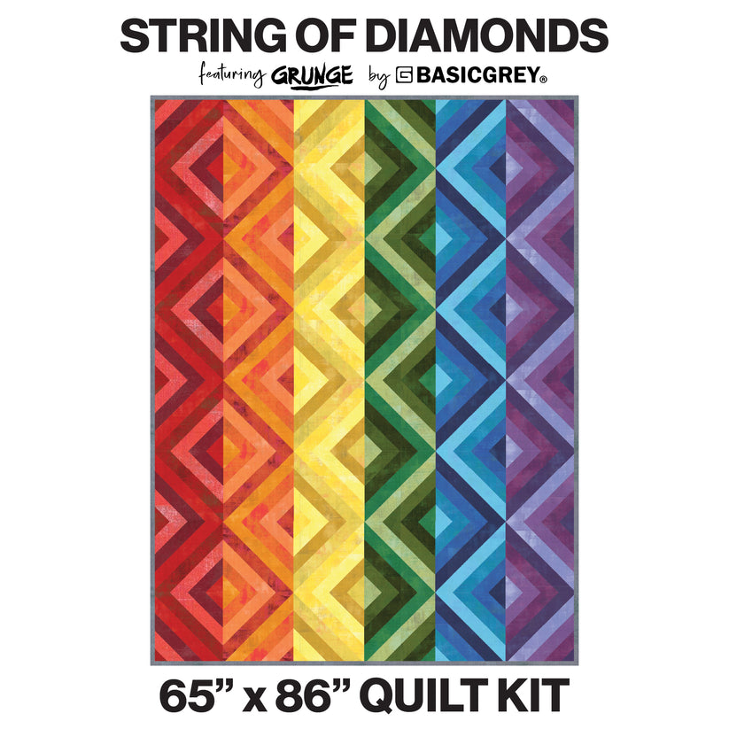 String of Diamonds Quilt Kit – Featuring Grunge by BasicGrey for Moda ...